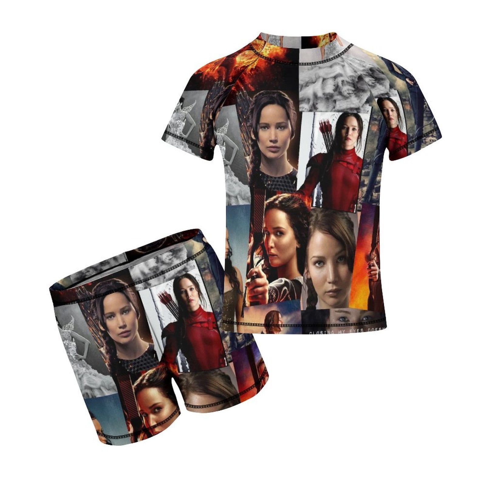 Boys Hunger Movie Game Rash Guard Set 2 Piece Swimsuits Short Sleeve ...