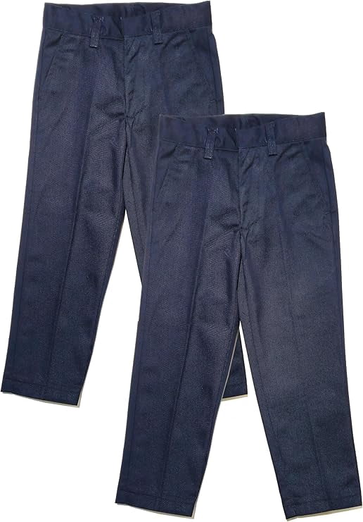 Boys Husky Fit Straight Flat Front Adjustable Waist School Uniform ...