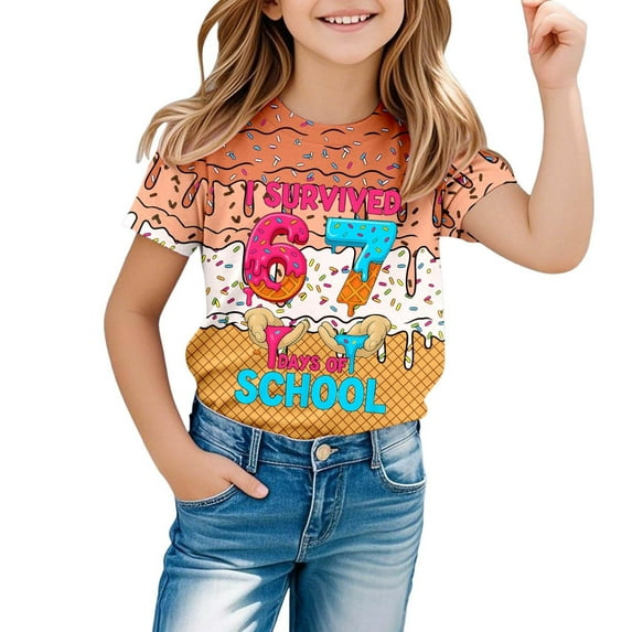 Boys Ice Cream Graphic T Shirts Short Sleeve Crewneck Summer ...