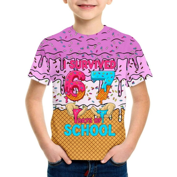 Boys Ice Cream Graphic T Shirts Short Sleeve Crewneck Summer ...