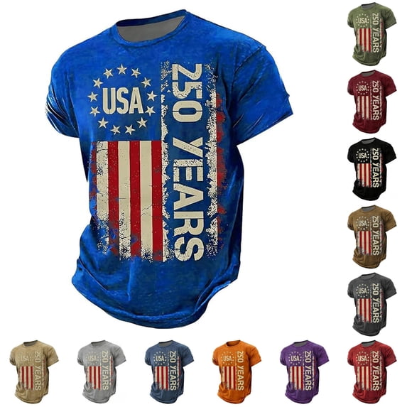 Boys Independence Day Graphic T-Shirt, Stars and Stripes Print Tee for ...