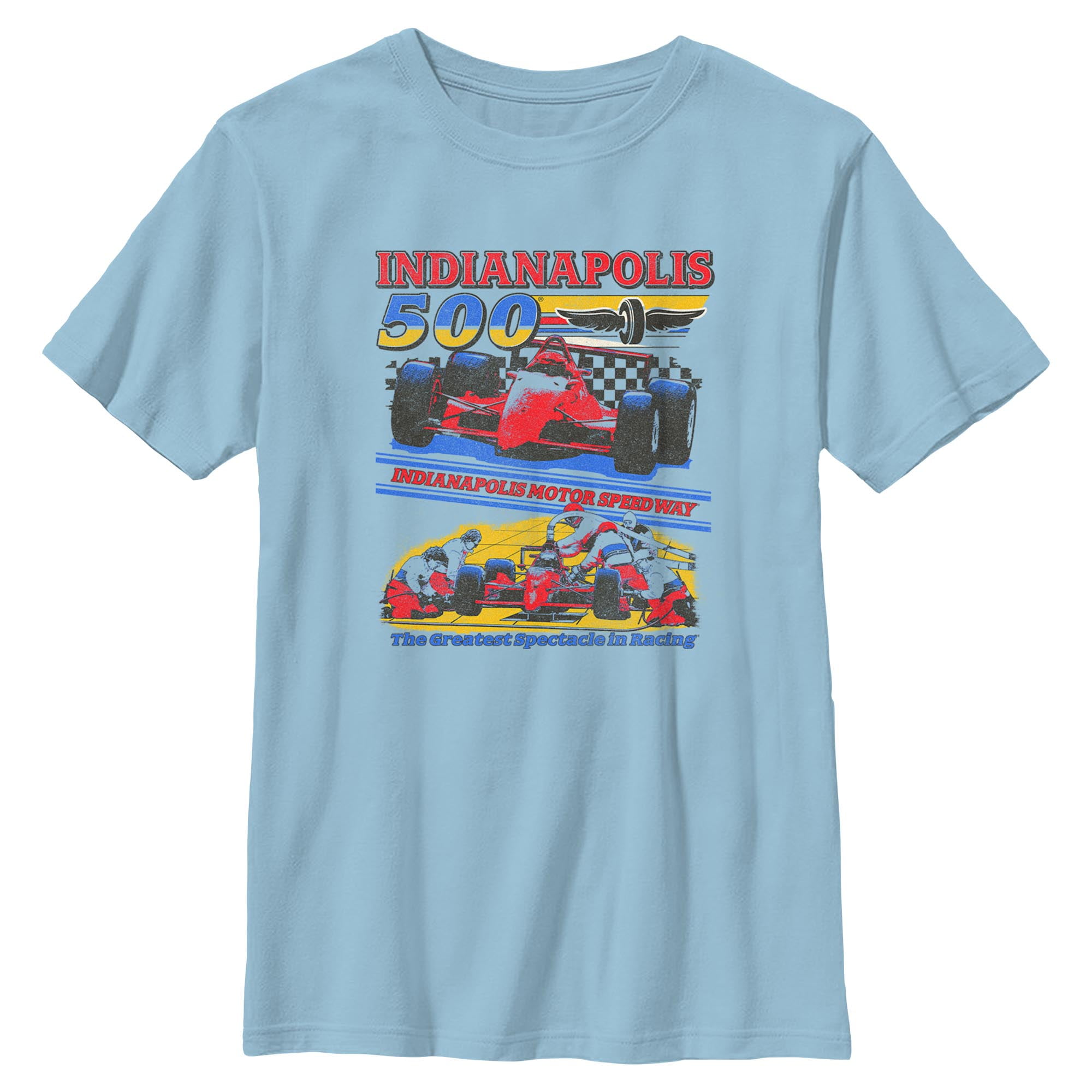 Boys Indy 500 Red and Blue Greatest Spectacle Slogan T Shirt - Walmart.com