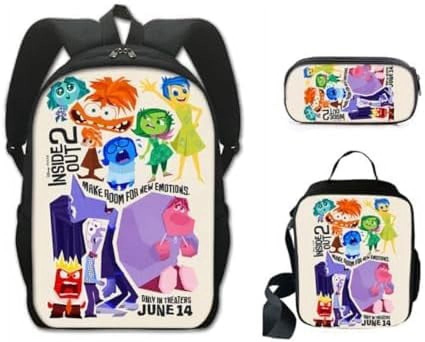Boys Inside Out 2 Backpack 3Pcs Set Inside Out 3D Figure Printed ...