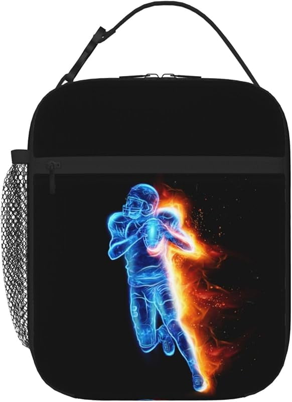 Insulated Lunch Box with a Blue Baseball Player Pattern Print, Sports ...