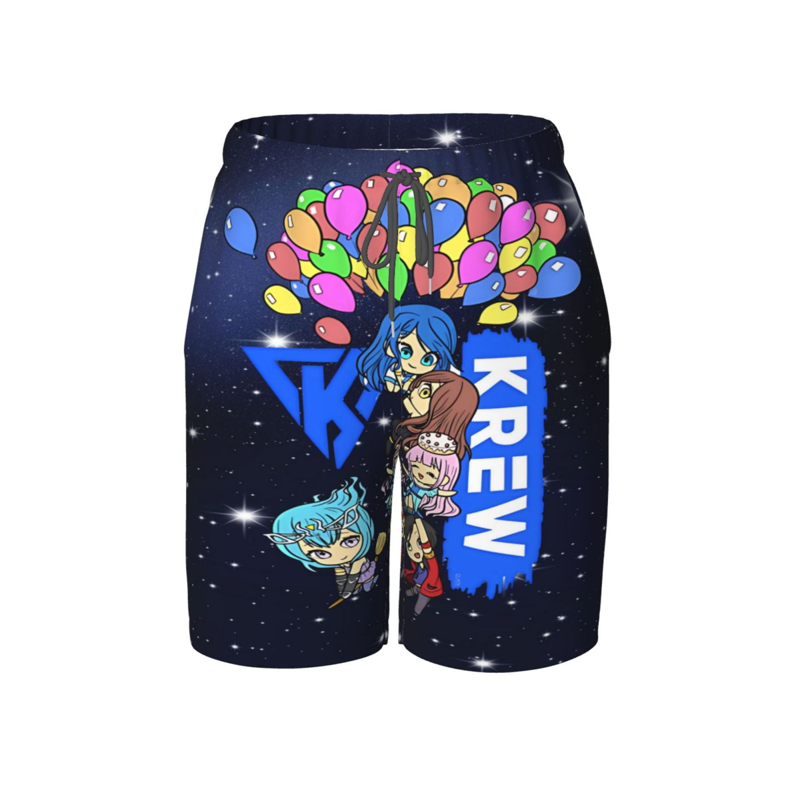 Boys Itsfunneh Krew Swim Trunks With Mesh Liner Kids Cartoon Quick Dry ...