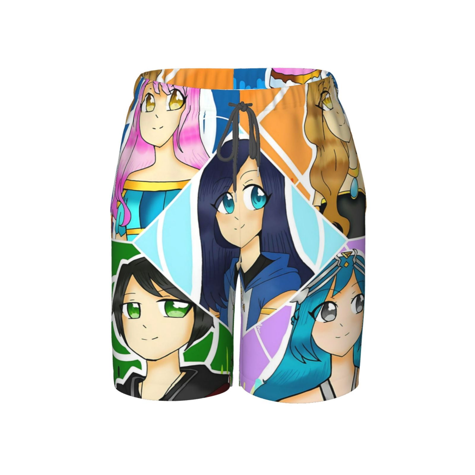 Boys Itsfunneh Krew Swim Trunks With Mesh Liner Kids Cartoon Quick Dry ...