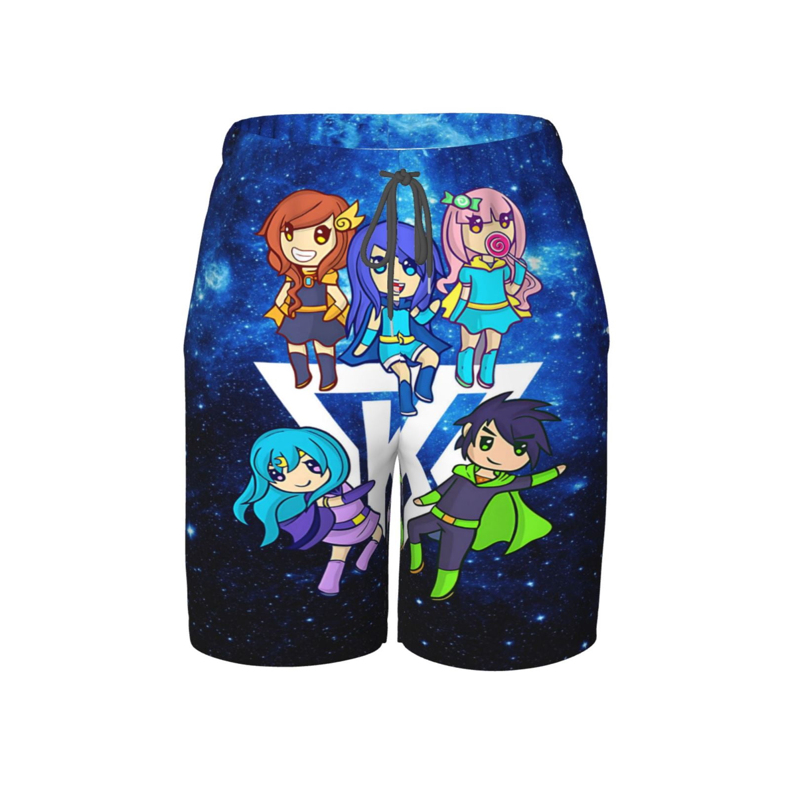 Boys Itsfunneh Krew Swim Trunks With Mesh Liner Kids Cartoon Quick Dry ...