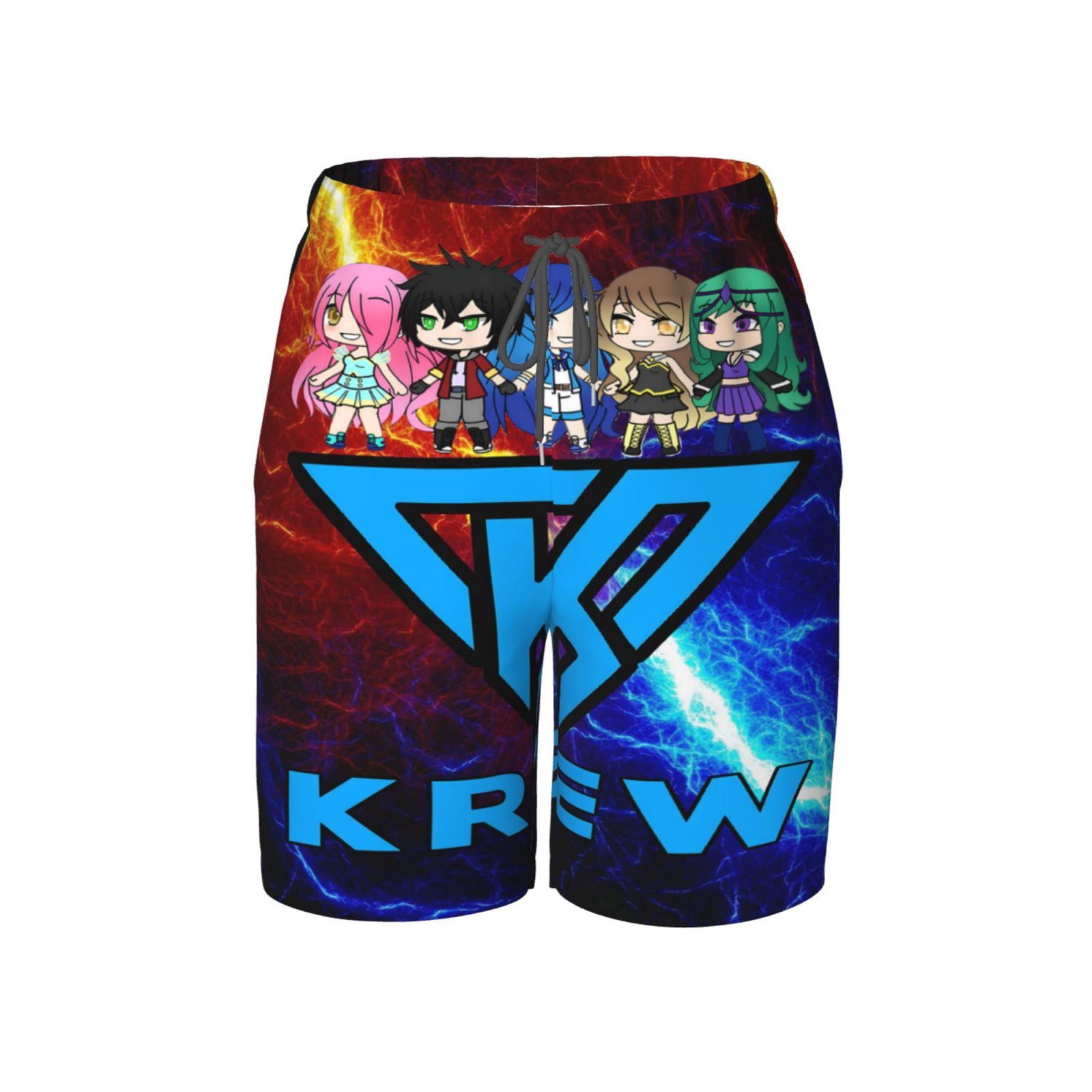 Boys Itsfunneh Krew Swim Trunks With Mesh Liner Kids Cartoon Quick Dry ...