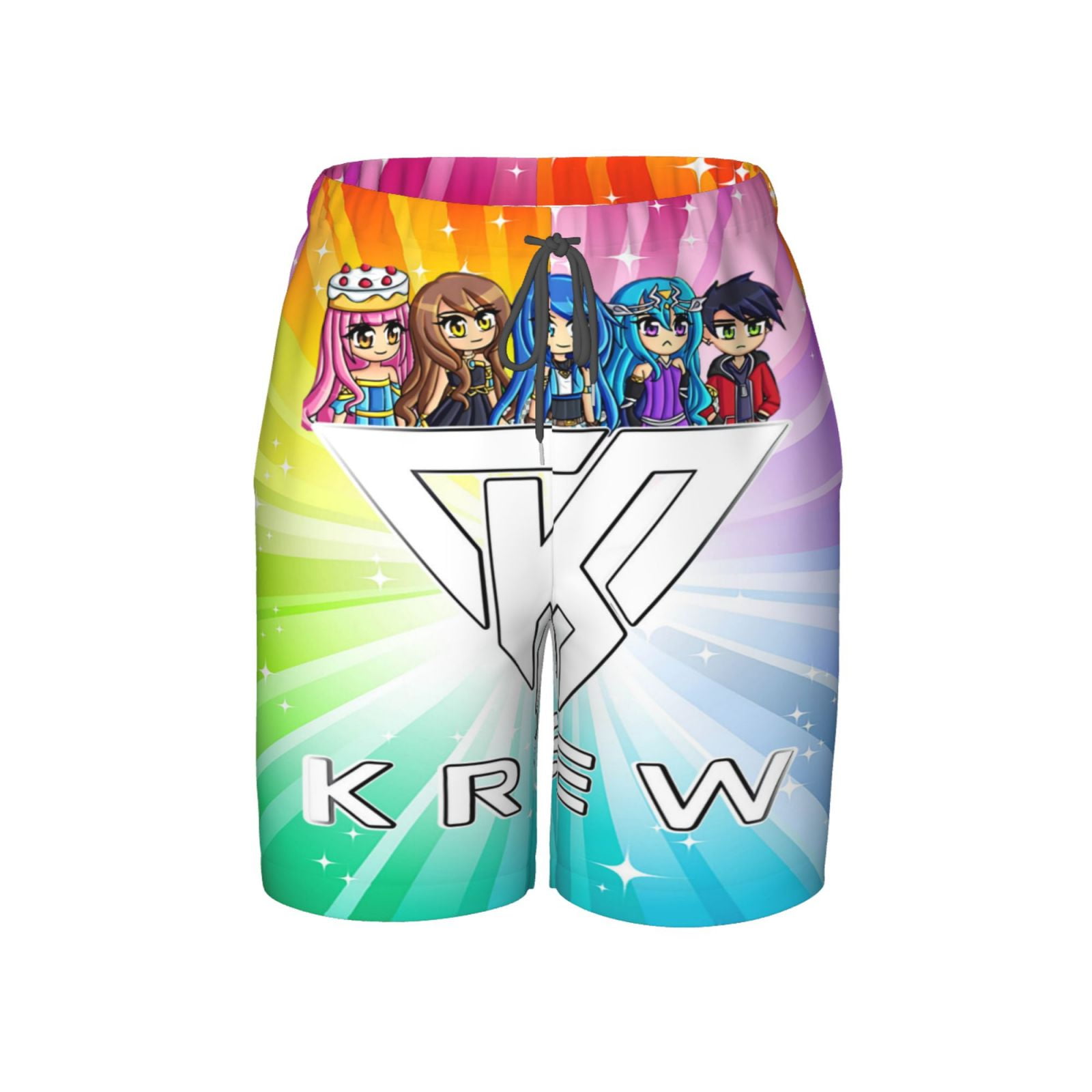 Boys Itsfunneh Krew Swim Trunks With Mesh Liner Kids Cartoon Quick Dry ...