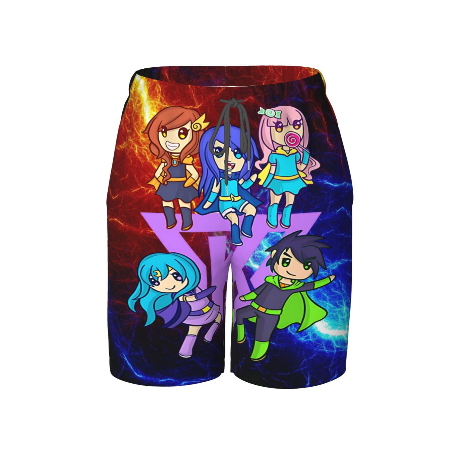 Boys Itsfunneh Krew Swim Trunks With Mesh Liner Kids Cartoon Quick Dry ...