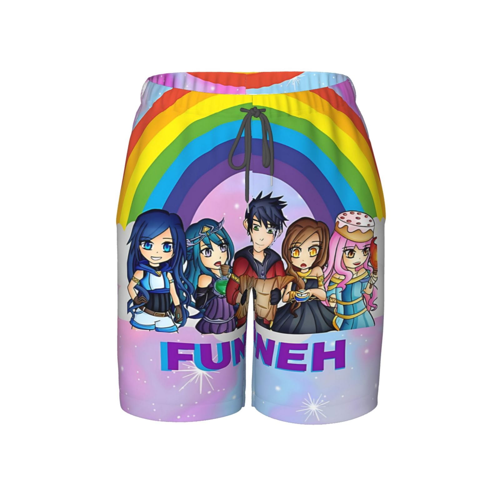 Boys Itsfunneh Krew Swim Trunks With Mesh Liner Kids Cartoon Quick Dry ...