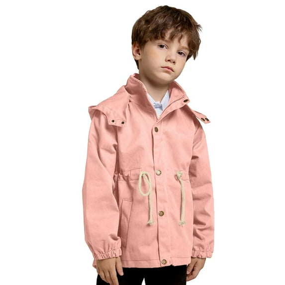 Boys Jacket,Coat Kids Trench Long Raincoat Hood Autumn Windbreaker ...
