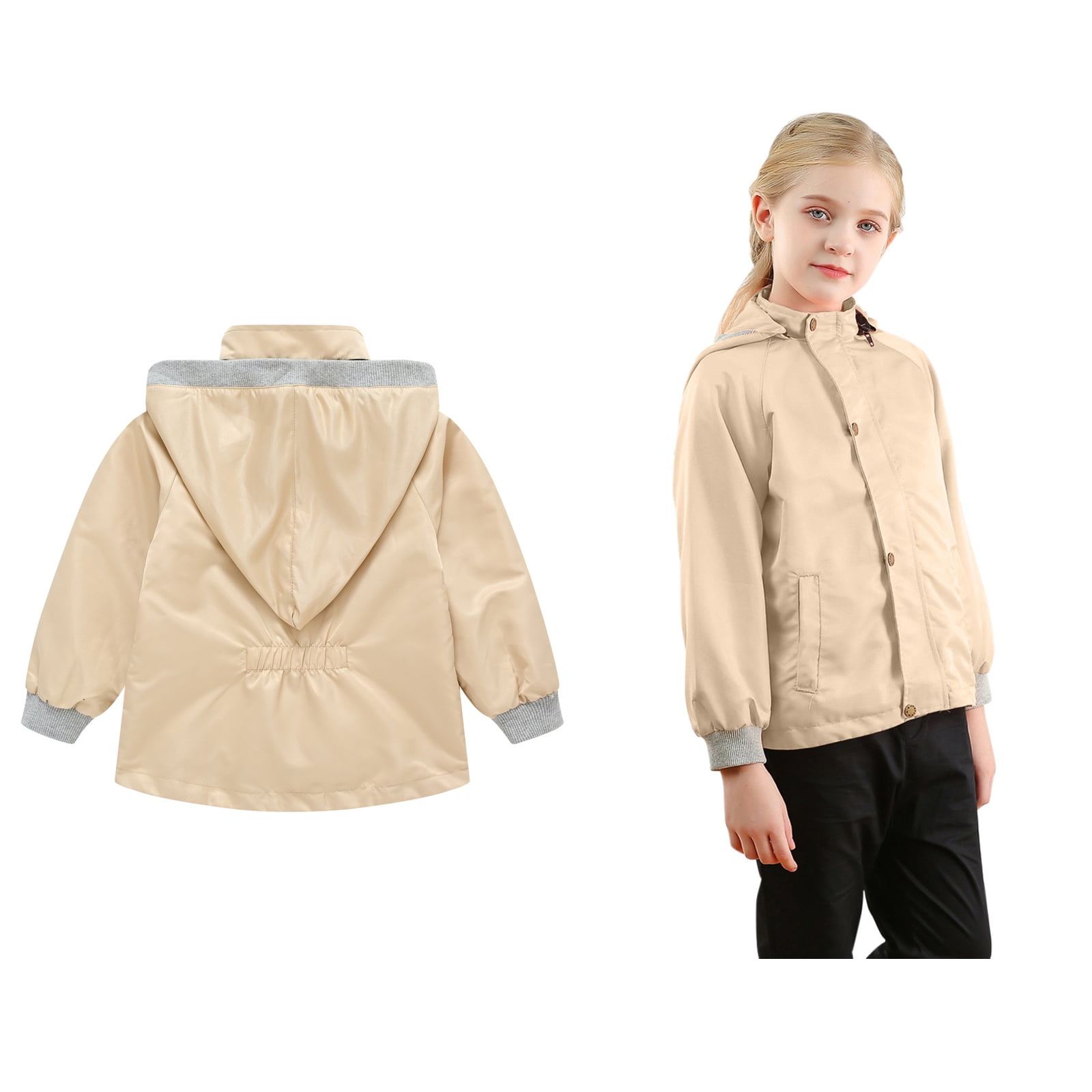 Boys Jacket Kids Girls Windbreaker Jacket Hoodie Zip Up Kids Light Jacket Fall Clothes Size 5-6 ...