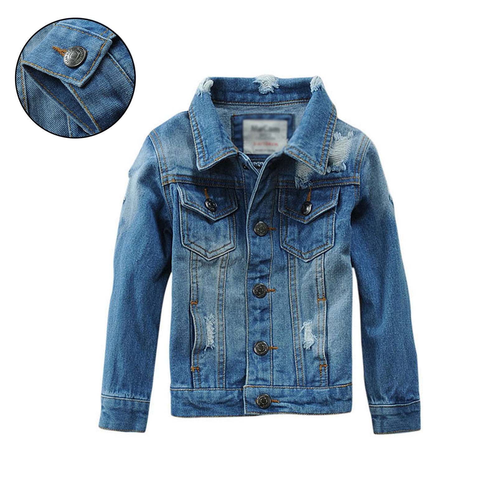 Boys Jean Jacket Long Sleeve Button down Boys Blue Jacket Girls ...