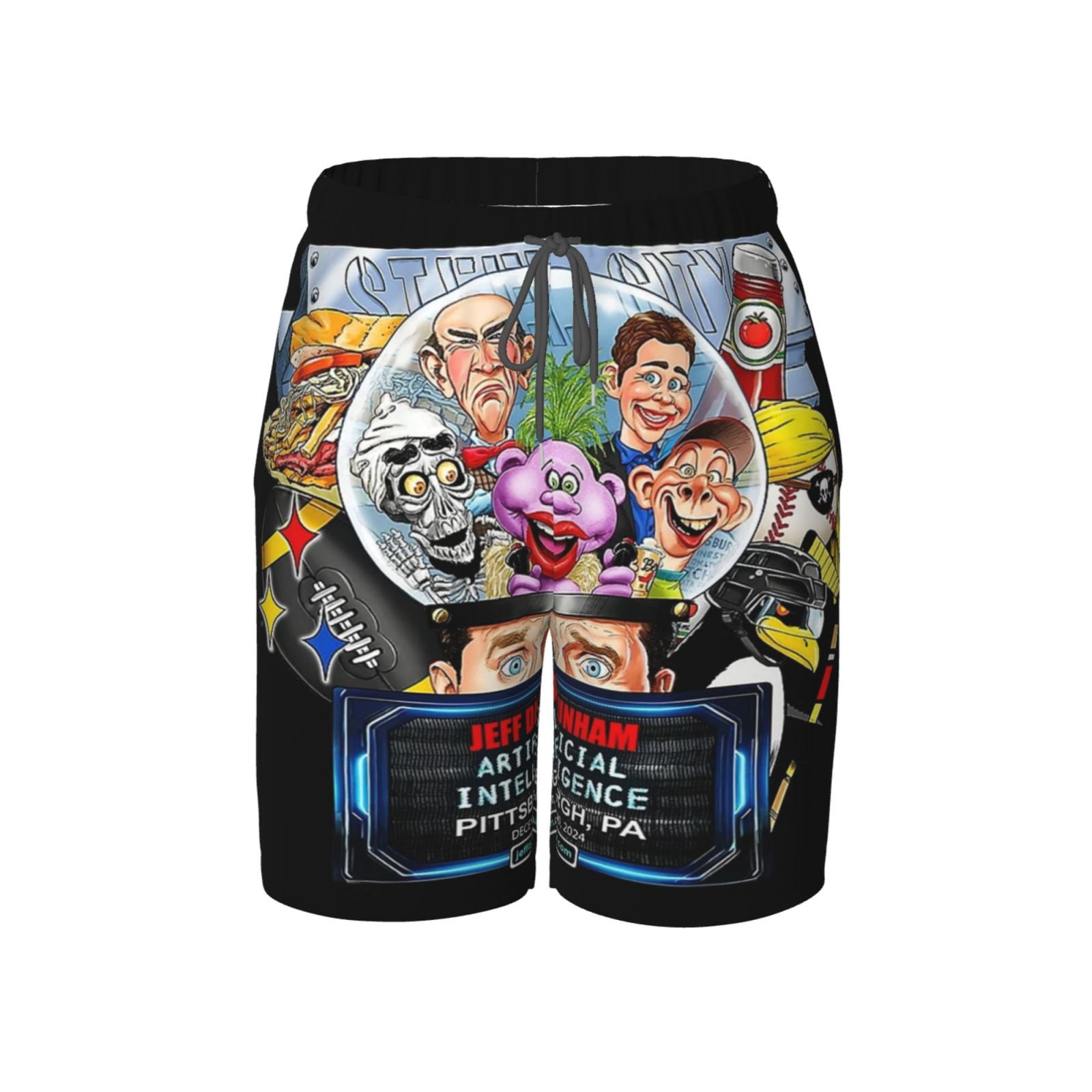 Boys Jeff Retro Dun-Haw Swim Trunks With Mesh Liner Kids Cartoon Quick ...