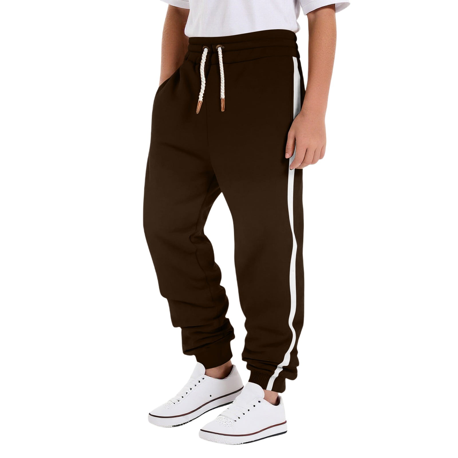 Boys Jogger Pants with Contrast Stripes - Elastic Casual Comfortable ...