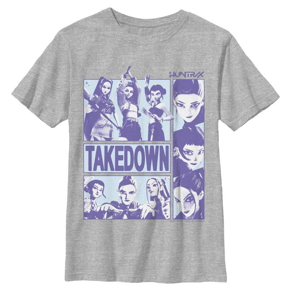 Boys KPop Demon Hunters Takedown Huntrix Logo T Shirt - Walmart.com