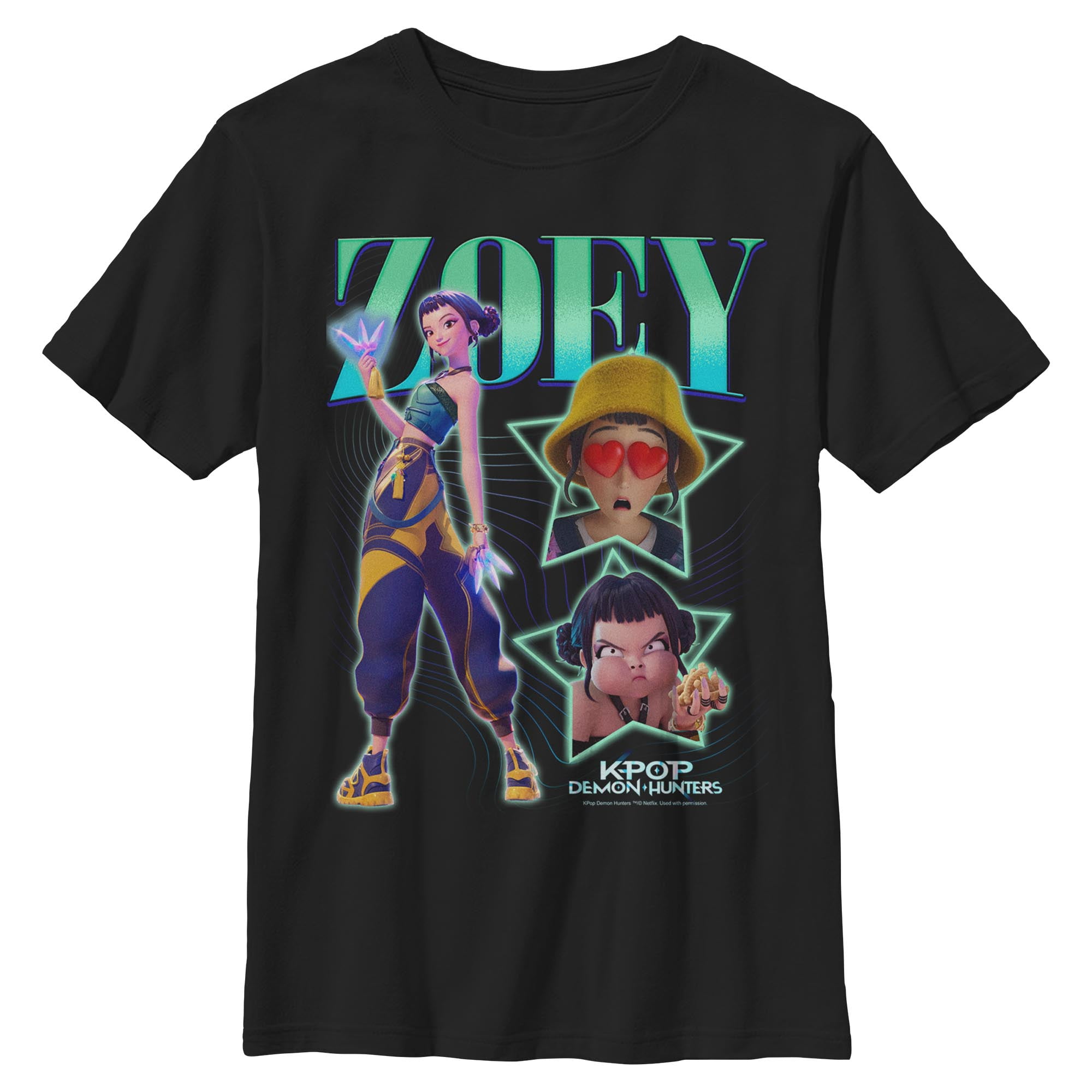 Boys KPop Demon Hunters Zoey Super Star Logo T Shirt - Walmart.com