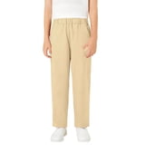 Boys Khaki Pants Size 14-16 Comfy Elastic Waist Pull-On Dress Pants ...
