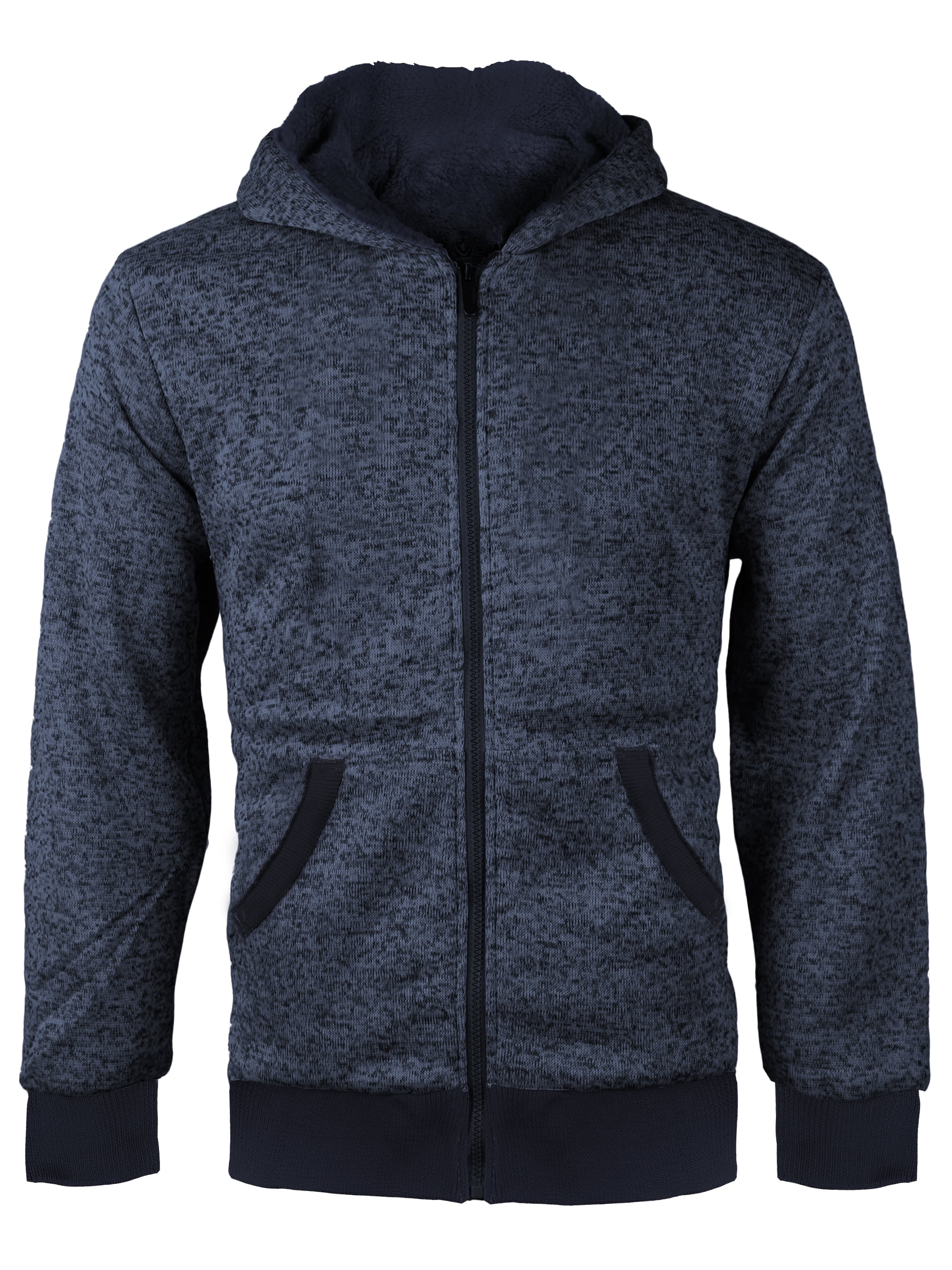 Boys Kids Athletic Soft Sherpa Lined Fleece Zip Up Hoodie Sweater ...