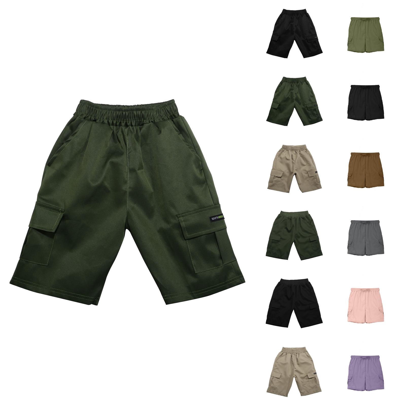 Boys Kids Cargo Shorts Youth Boy's Casual Stretch Shorts Outdoor Cargo ...