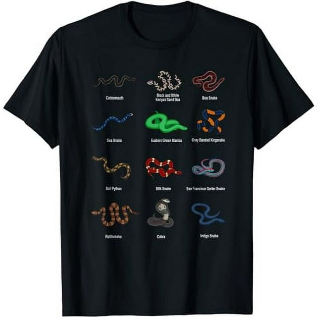 Boys Kids Girl Different Types Of Snakes Educational Serpent T-Shirt ...
