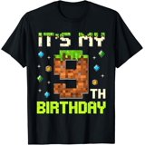 Boys Kids It's My 9th Birthday Game Pixel 9 Years Old T-Shirt Vintage ...