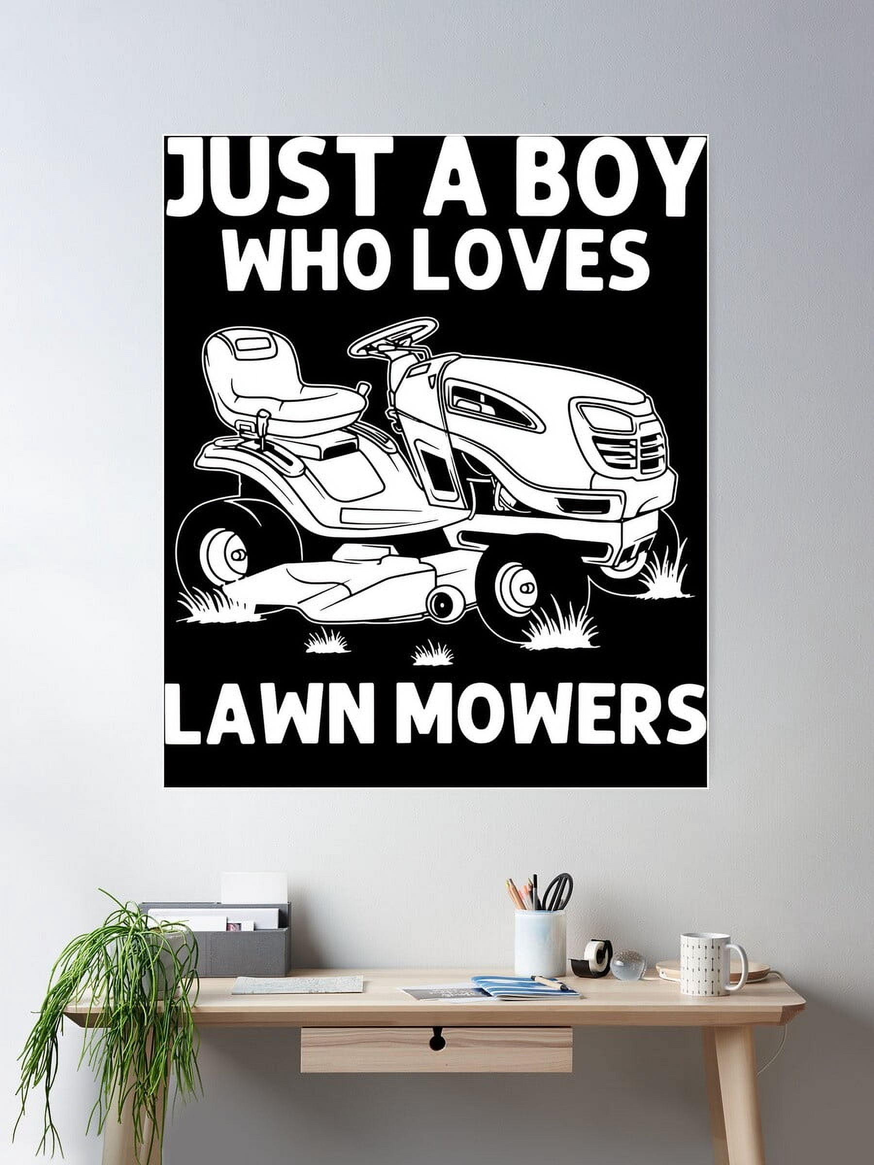 Boys Kids Lawn Mower Farm Gardening Poster Wall Art, Modern Wall Decor ...