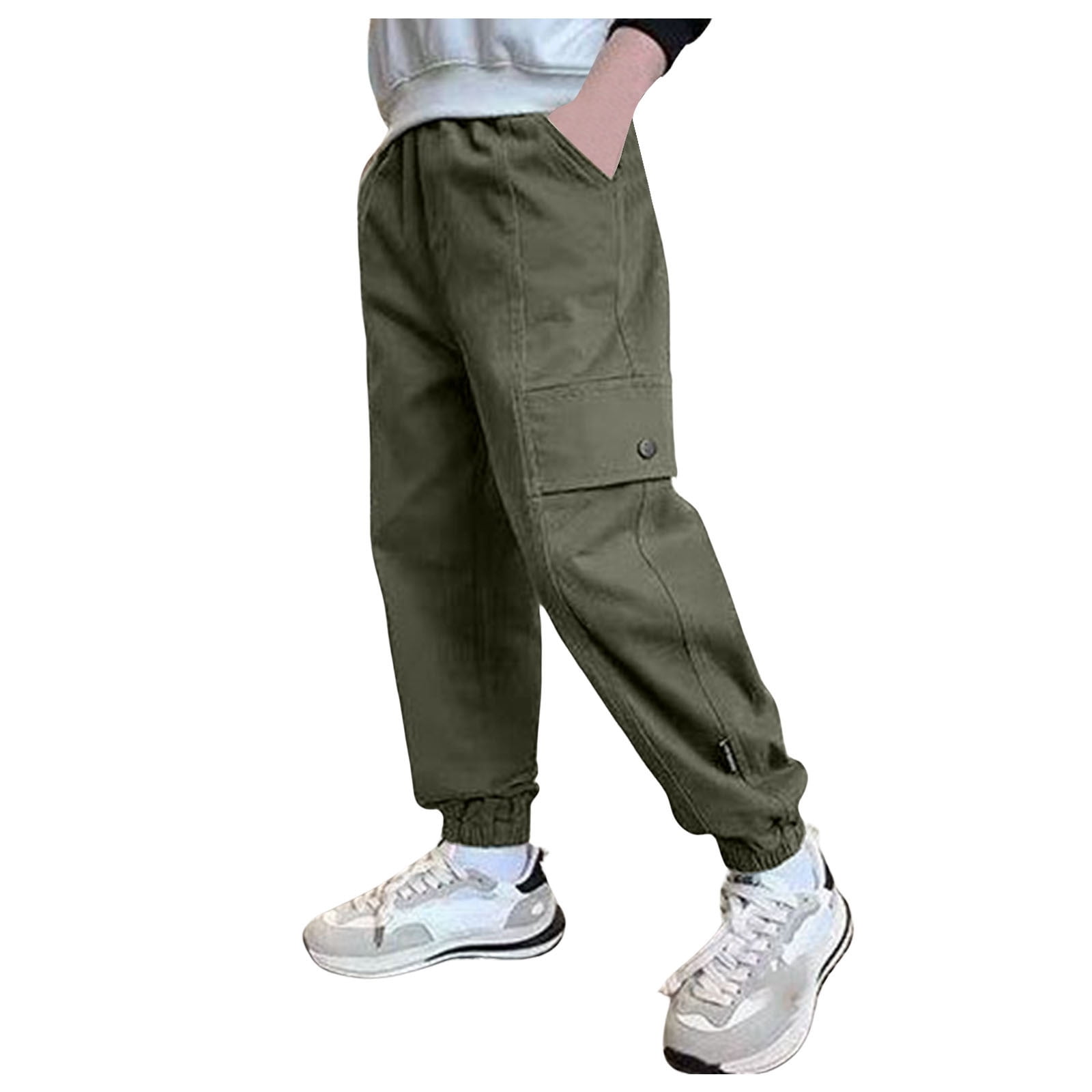 Boys Kids Summer Casual Baby Boy Dress Pants Cargo Pants Solid Color ...