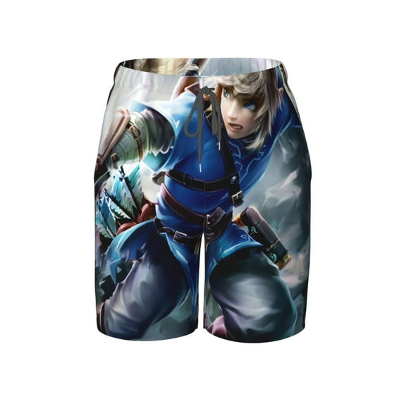 Boys Le-Gend 0f Zel-,Da0 Swim Trunks With Mesh Liner Kids Cartoon Quick ...