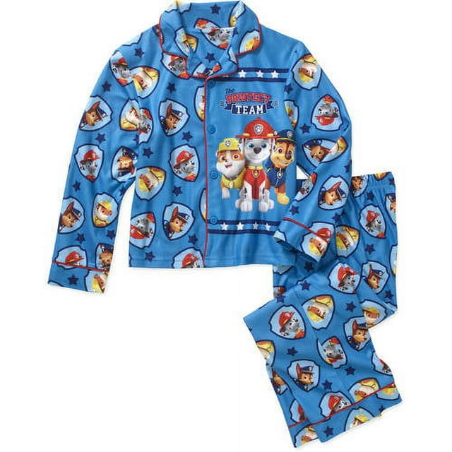 Boys' Licensed 2 Piece Poly Button Front Pajama Sleepwear Set ...