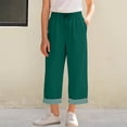Boys Lightweight Casual Cropped Pants, Elastic Drawstring Waist ...