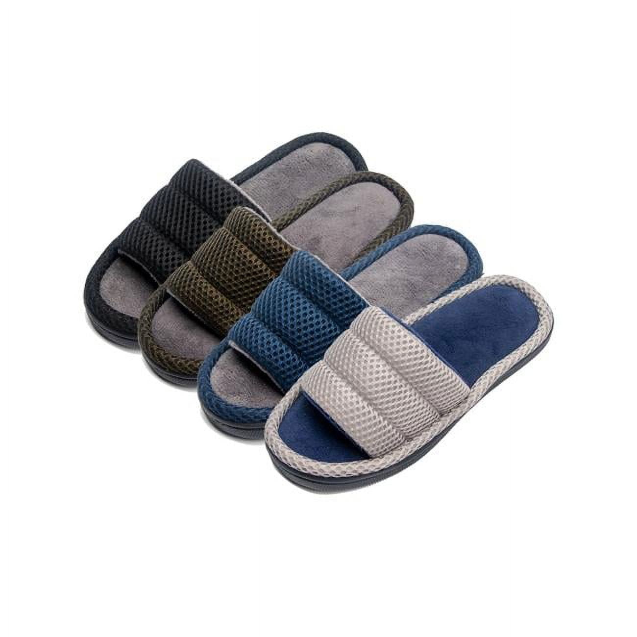 Boys Lightweight Slide Slippers, 4 Assorted Color - Small & Extra Large ...