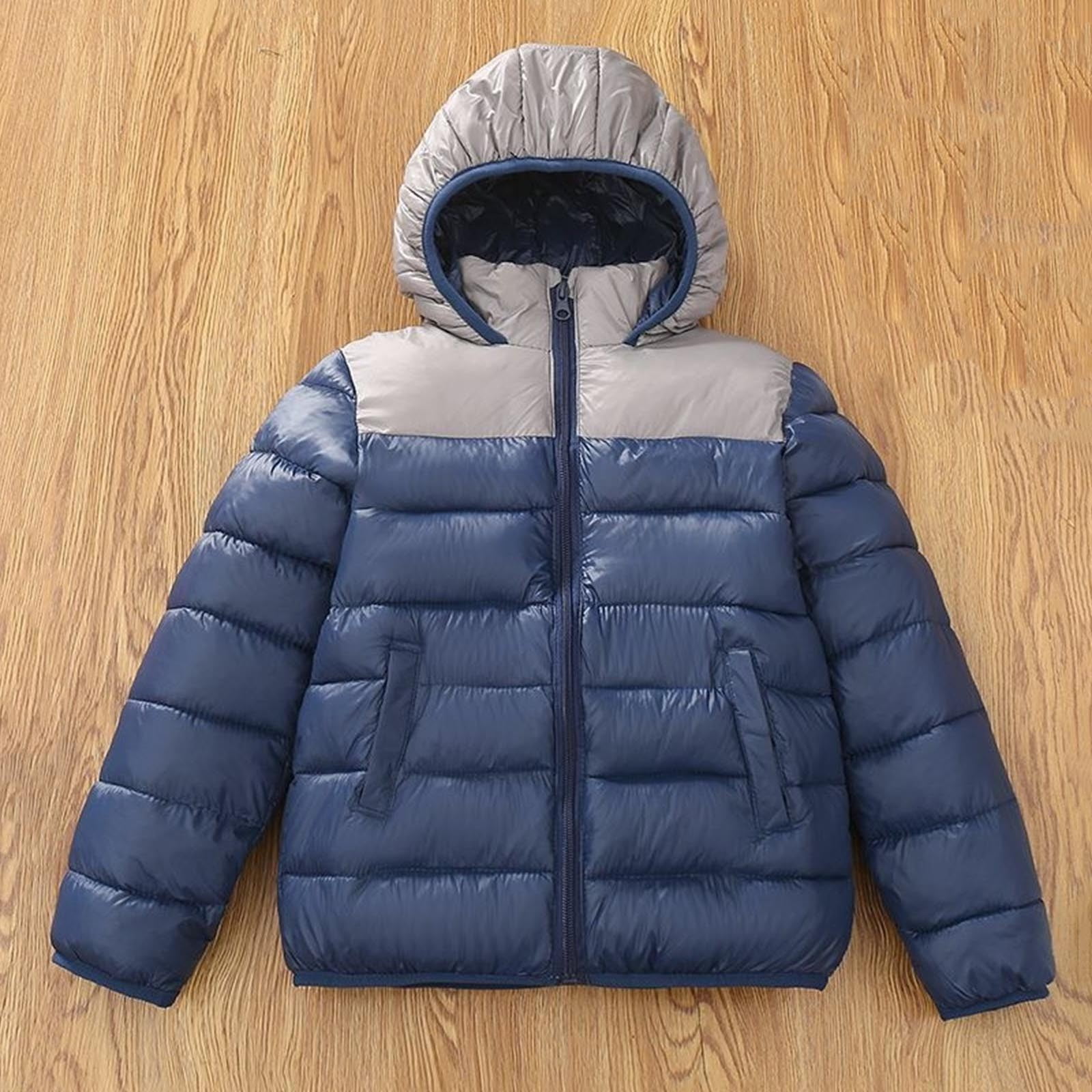 Boys Lightweight Water-Resistant Jacket Winter Hooded Windproof ...