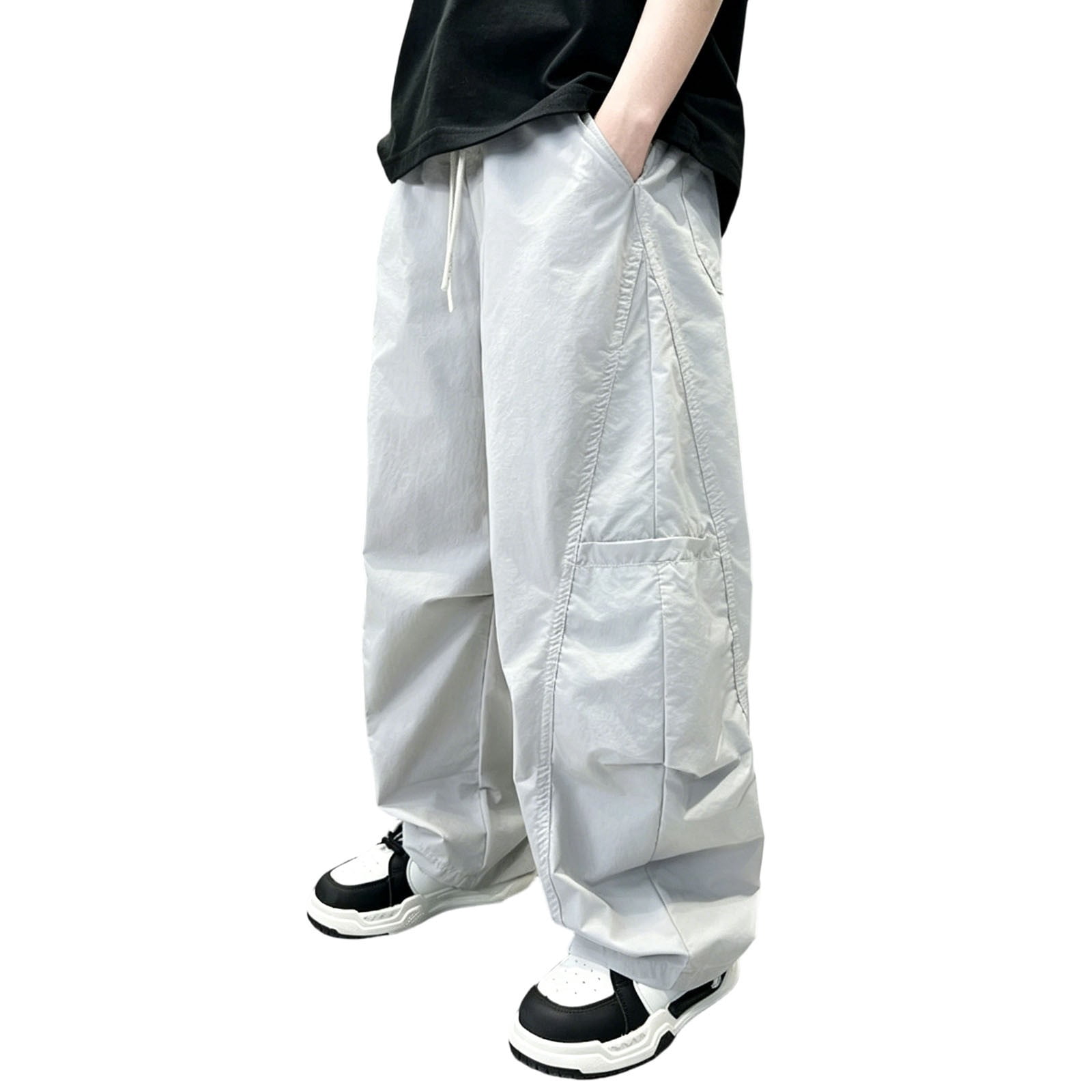 Boys Lightweight Wide Leg Cargo Pants, Kids Summer Quick Dry Casual ...