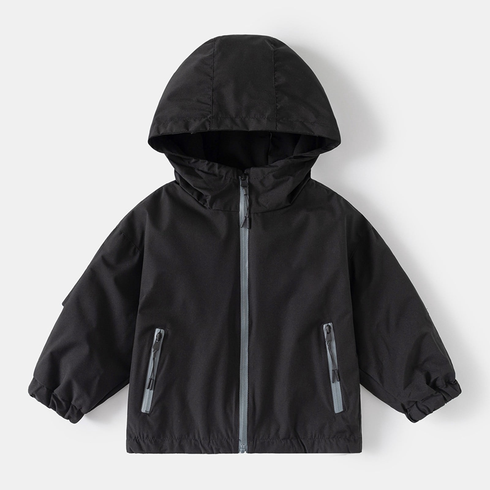 Boys Lightweight Windbreaker Jacket Hooded Zipper Coat Outdoor Casual ...