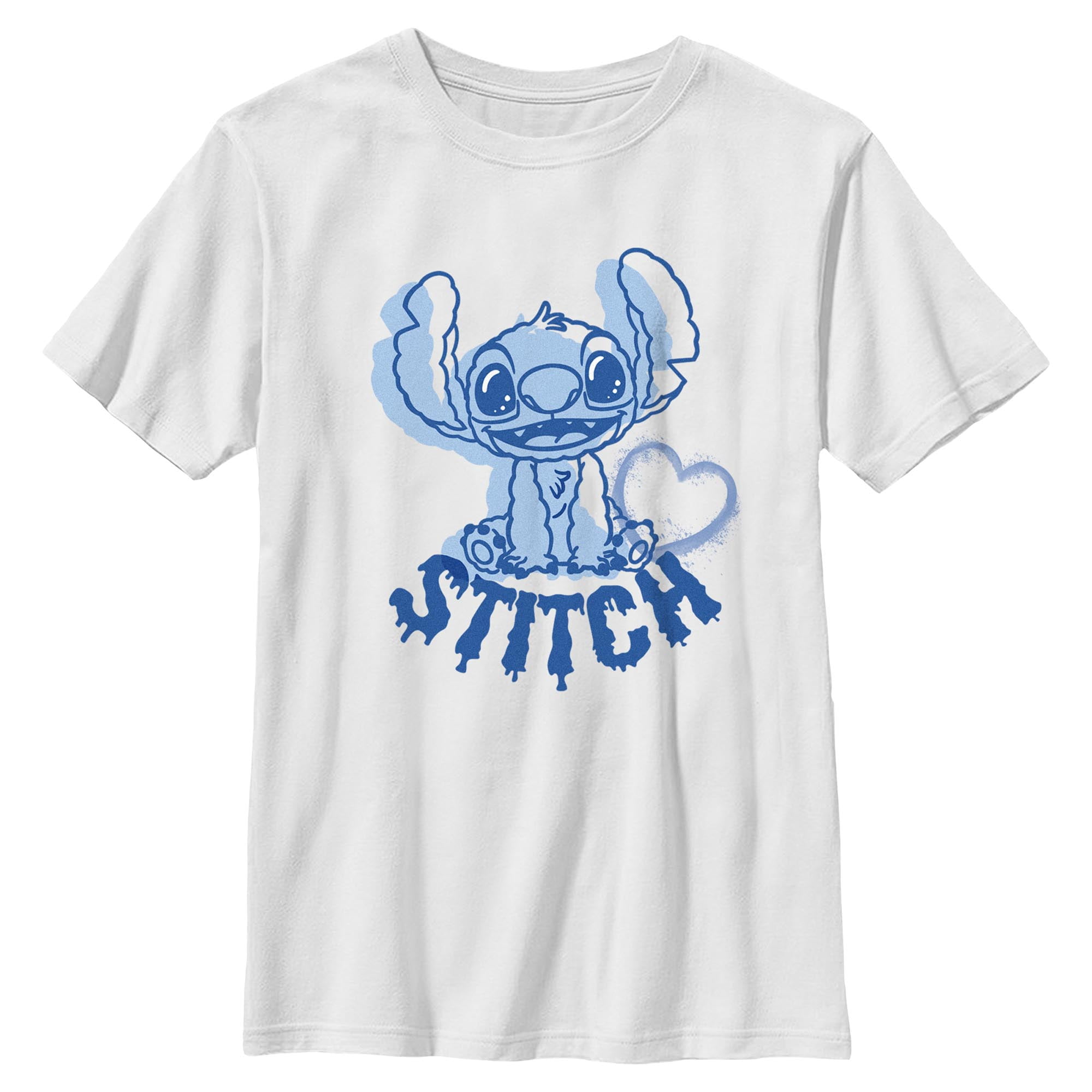 Boys Lilo & Stitch Blue Alien Heart T Shirt - Walmart.com