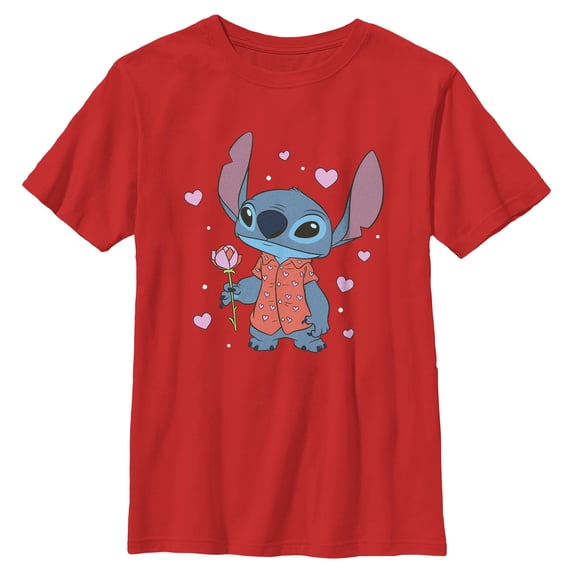 Boys Lilo & Stitch Rose Hearts Stitch T Shirt - Walmart.com