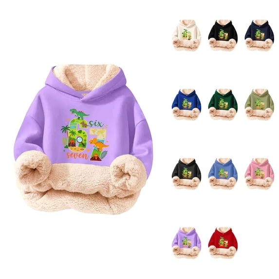 Boys Lined Hoodie, Soft Pullover Sweatshirt with Allover Print, Warm ...