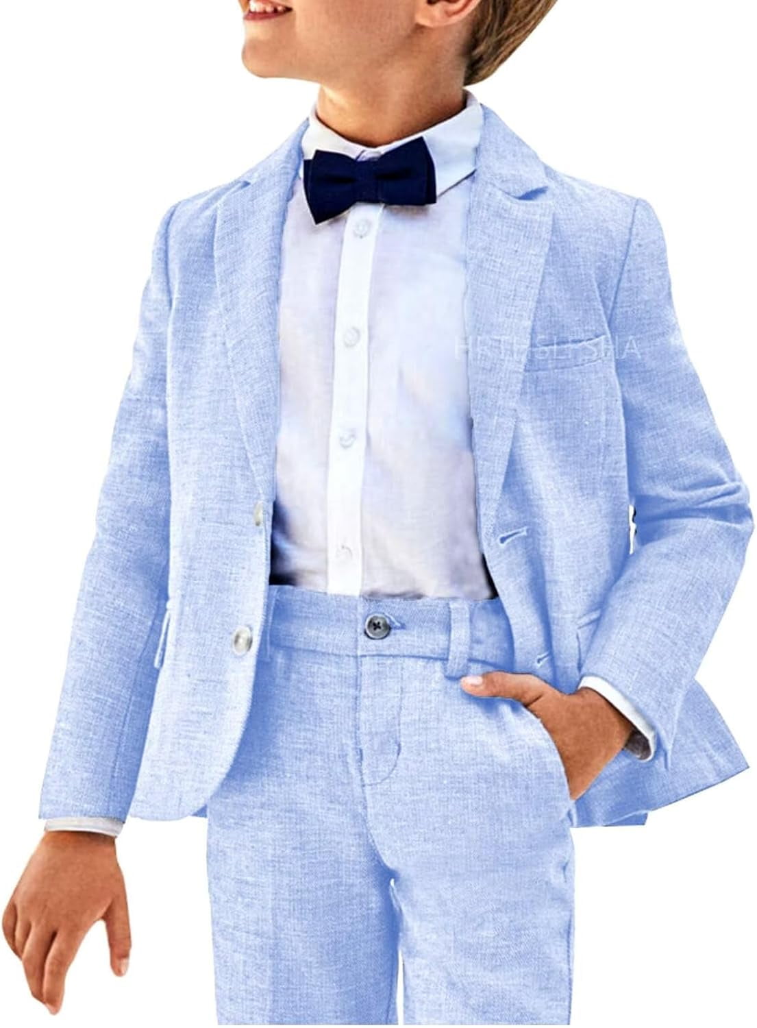 Boys' Linen Suits 2 Piece Sets Regular Fit Linen Suits for Beach ...
