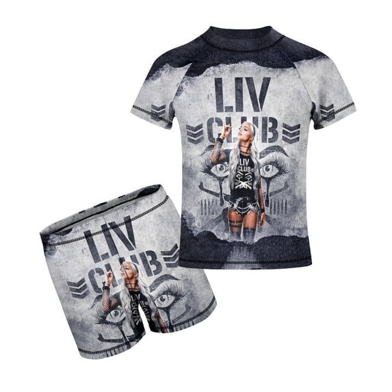 Boys Liv Wres-Tler Mor-,ga Rash Guard Set 2 Piece Swimsuits Short ...