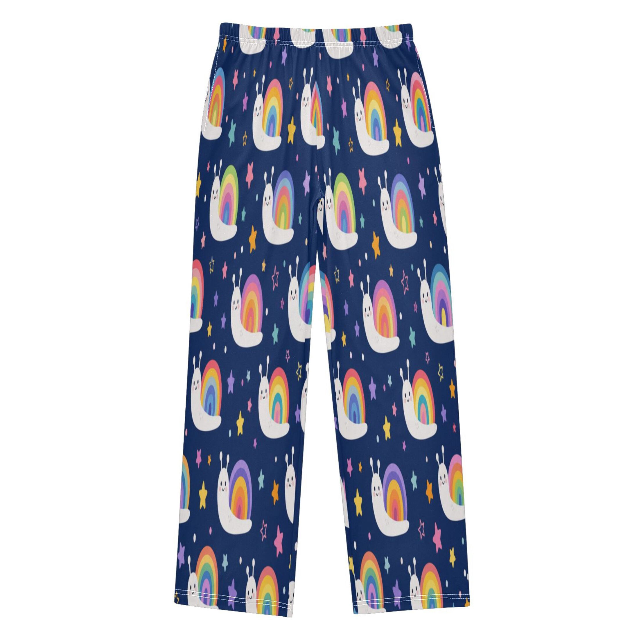Boys Long Pajama Pants Soft Sleepwear Kids Lounge PJ Bottoms with Side ...