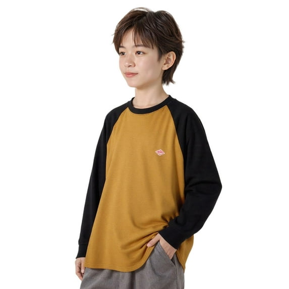 Boys Long Sleeve Baseball Tee Raglan Shirt - Yellow Color Block, Soft ...