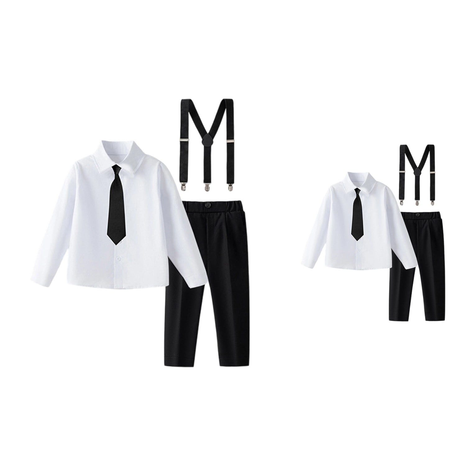 Boys Long Sleeve Button-Down Shirt Outfit Set, Stretch & Standard ...