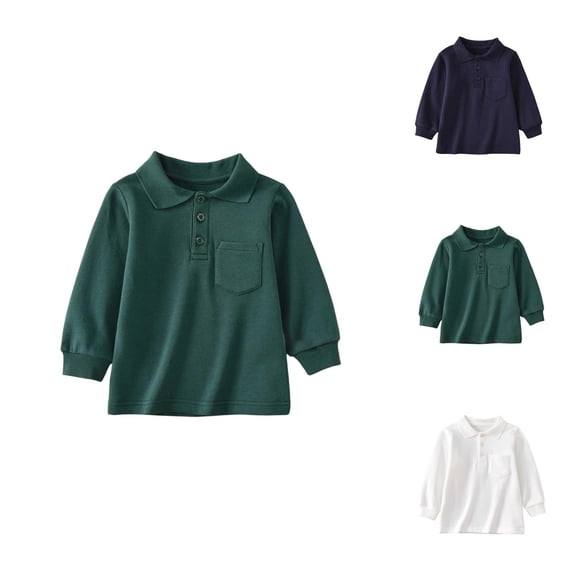 Boys Long Sleeve Casual Top Solid Color Shirt for Kids Clothing Boys ...