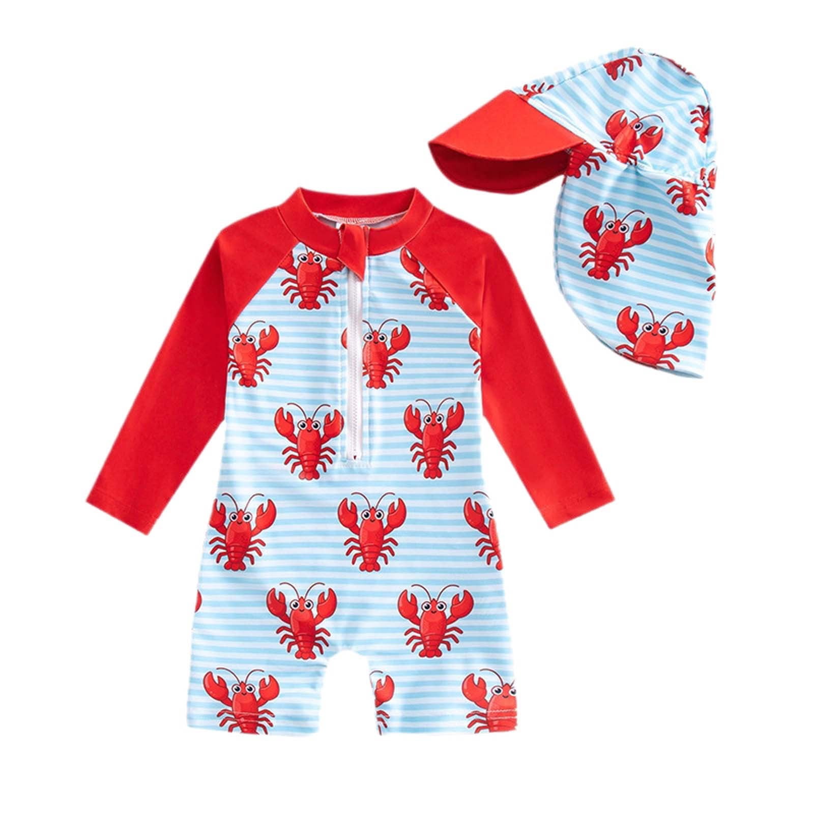 Boys Long Sleeve One Piece Swimsuit Toddler Baby Cartoon Print Swimwear ...