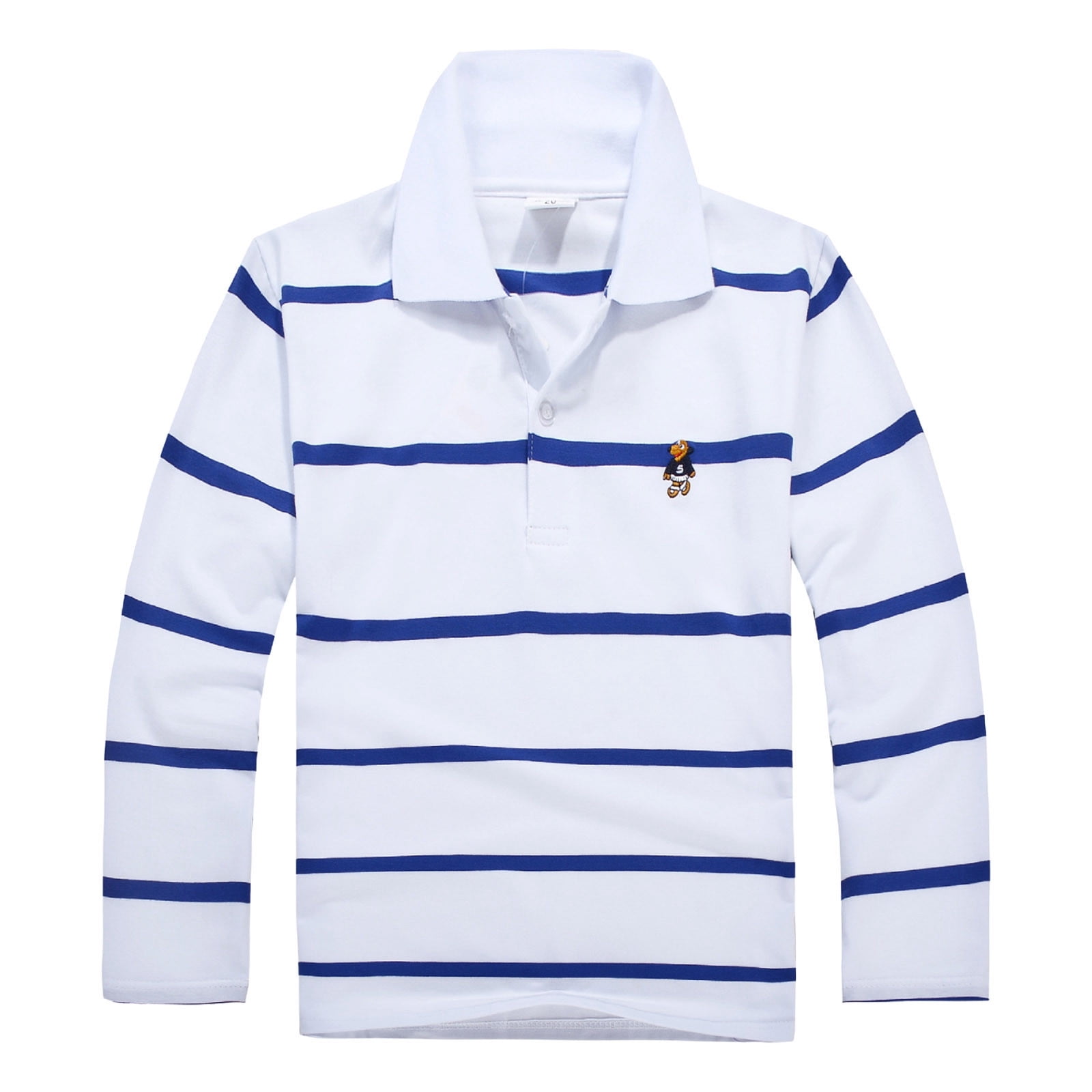 Boys Long Sleeve Polos Striped Polo Boy Collar Shirt Fashion Shirts ...