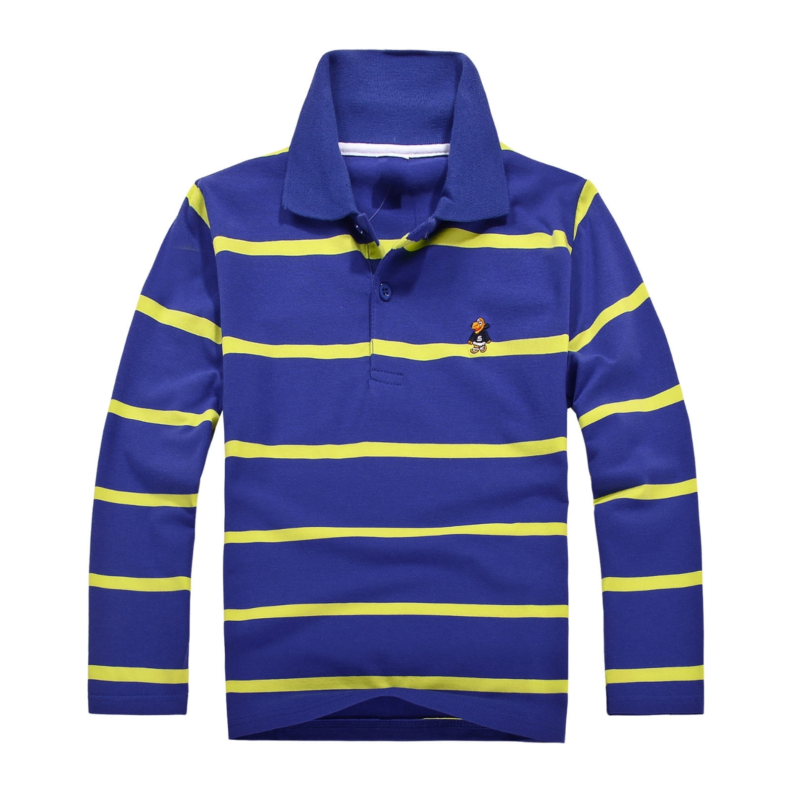 Boys Long Sleeve Polos Striped Polo Collared Shirts Polo Holiday Boy ...