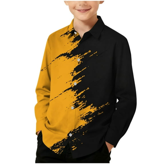 Boys Long Sleeve Shirts Fashion Lightweight Button Up Shirt 2026 Spring ...