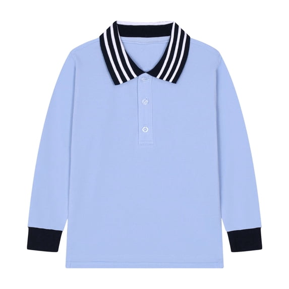 Boys Long Sleeve Shirts Solid Color Button Closure Fashion Comfortable ...